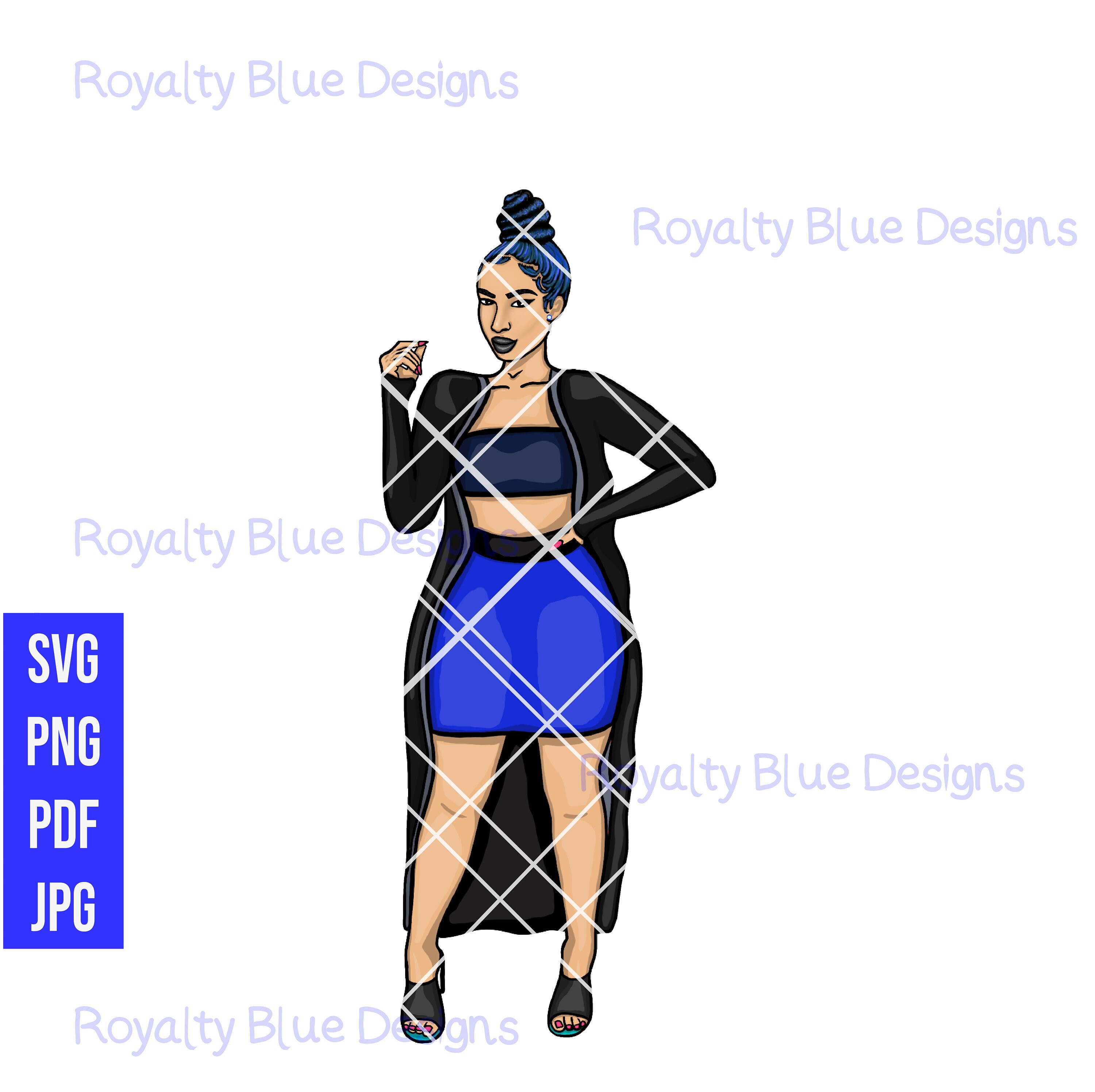 SANAE BLUE BUN Svg Png Pdf Thick Full Body Curvy Fashion | Etsy