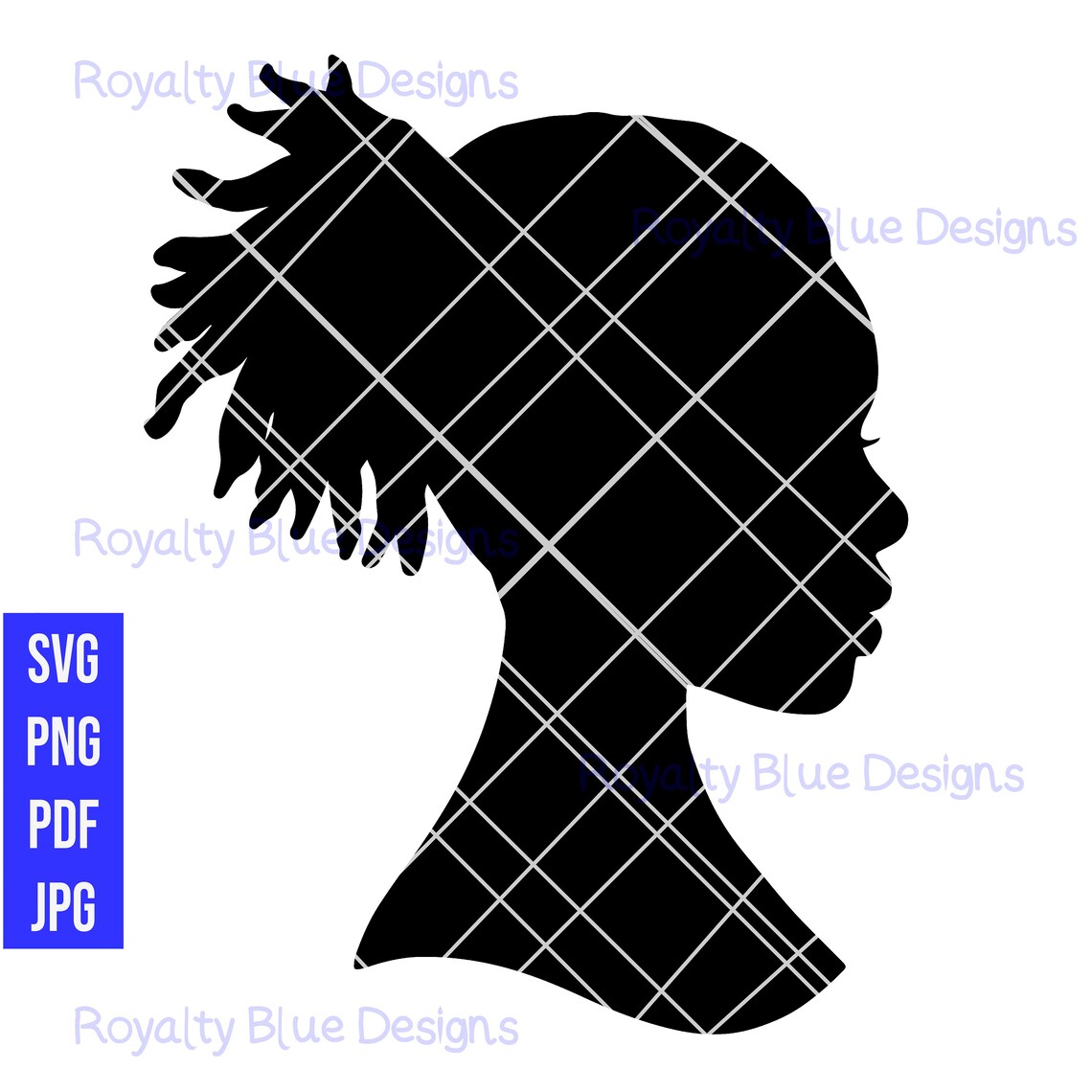 LOU SILHOUETTE Locs Svg Png Loc Ponytail Natural Black - Etsy