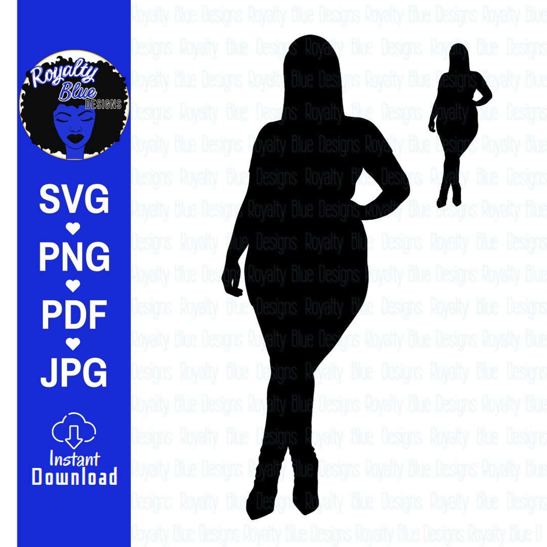 CHAR, Silhouette, Curvy, Woman Svg, Png, Hand on Hip Pose, Thick Girl ...