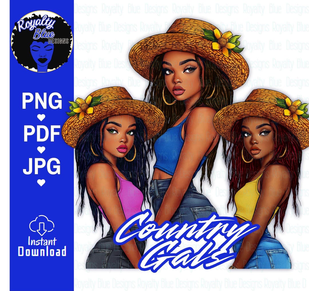 COUNTRY GALS Set 3 | Cowgirls, Black Cowgirls With Locs, Straw Cowboy ...