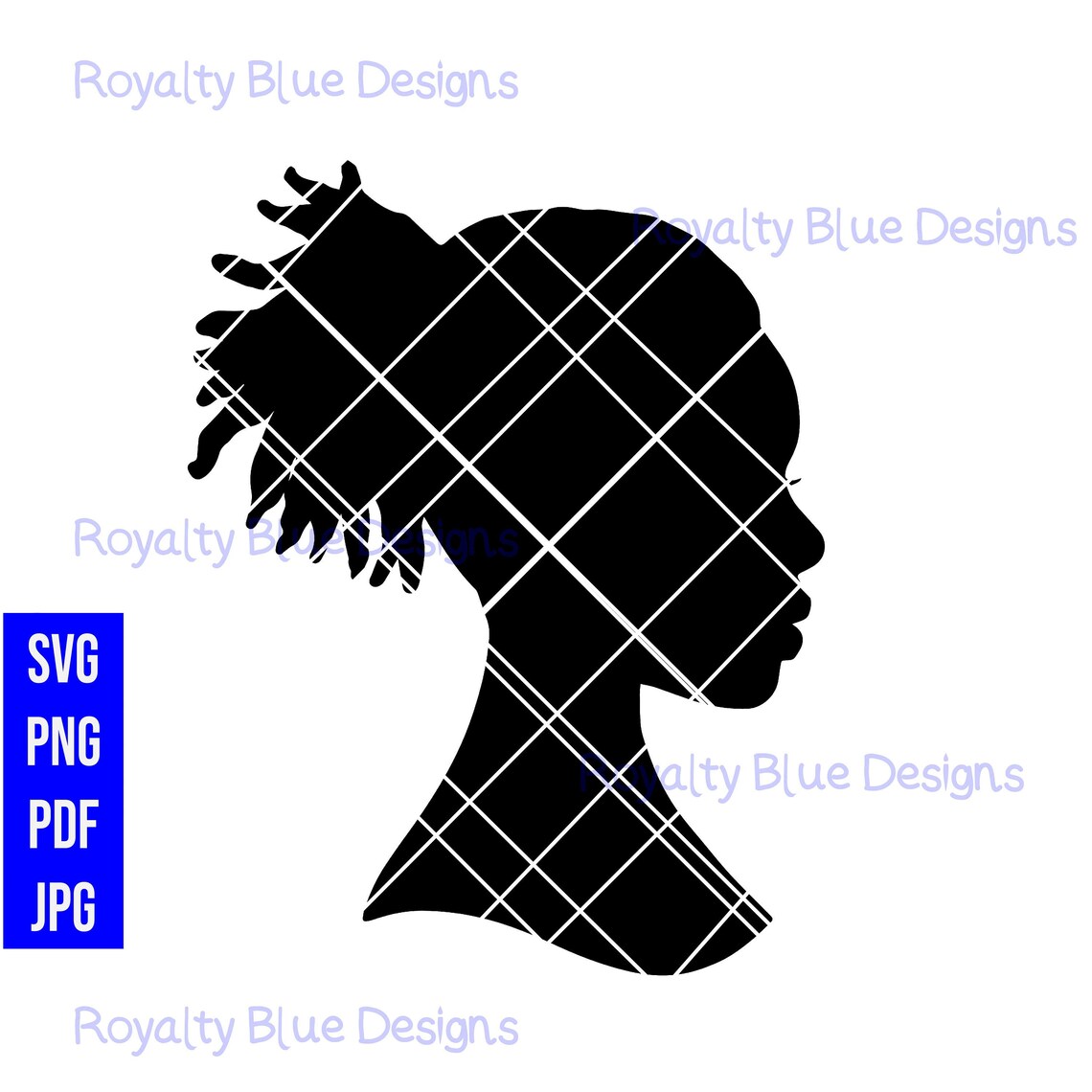 LOU SILHOUETTE locs svg png loc ponytail natural black | Etsy