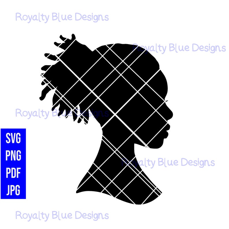 LOU SILHOUETTE Locs Svg Png Loc Ponytail Natural Black - Etsy