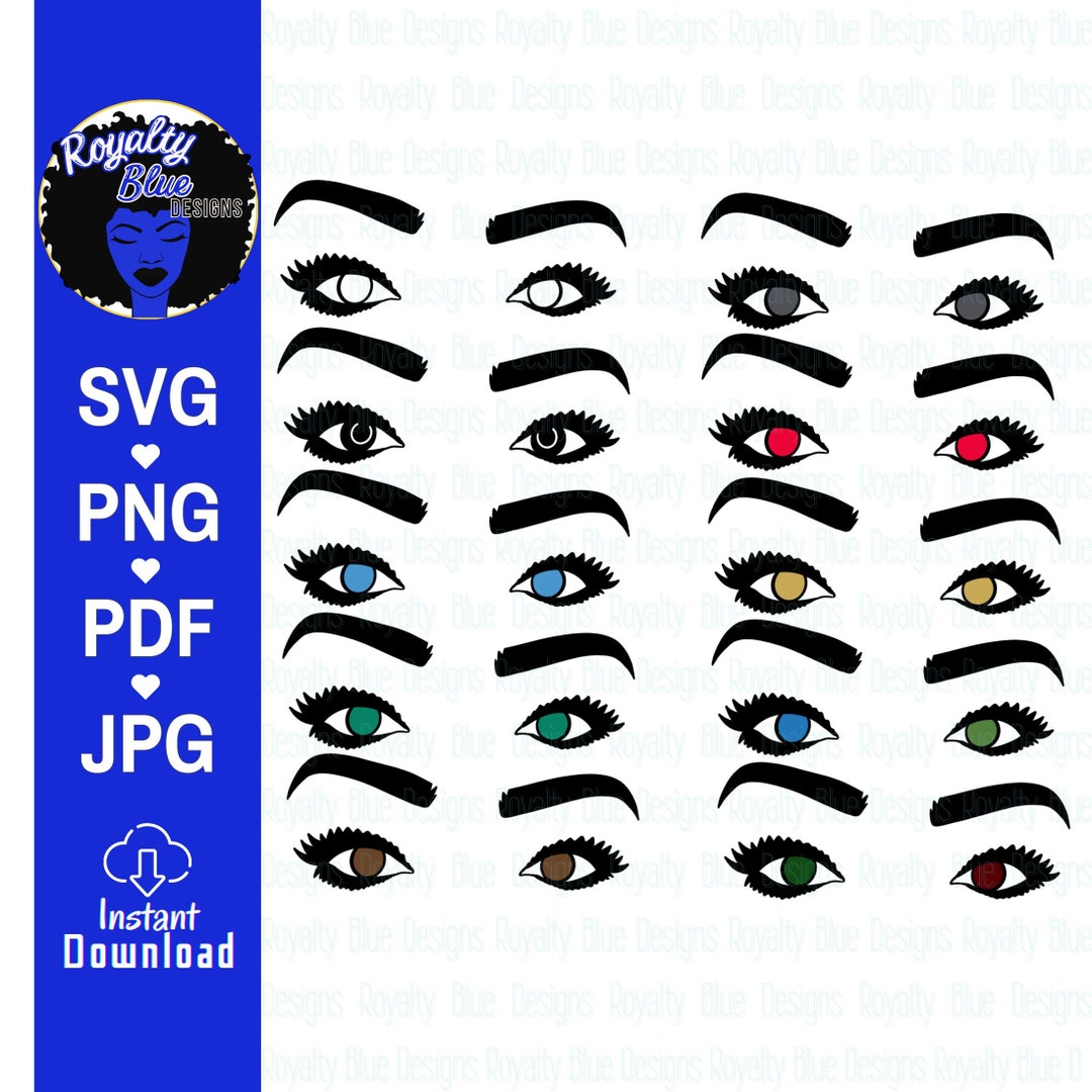 BOLD EYES Bundle 10, Lashes, Makeup, Svg, Png, Digital Download, Cut ...