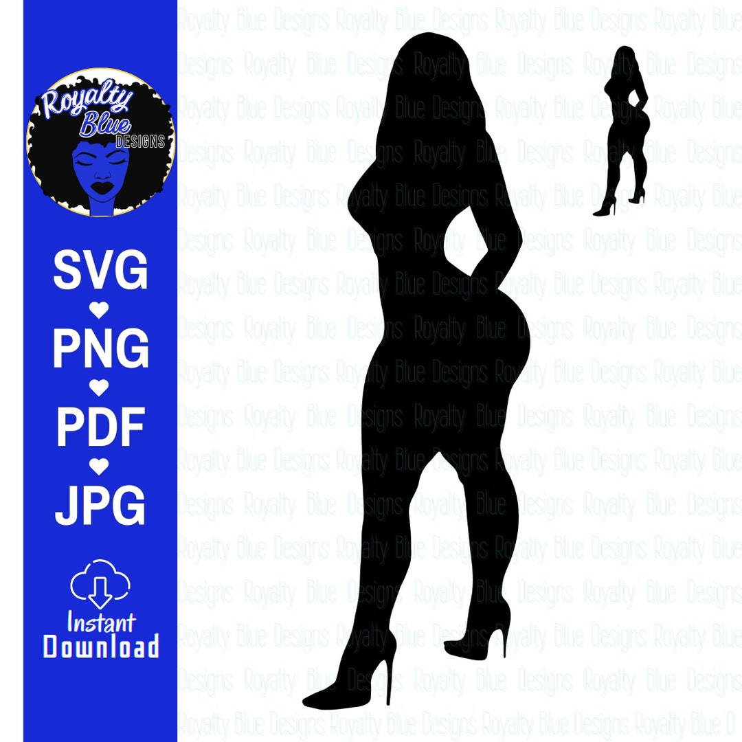 BREE ,silhouette, Curvy, Svg, Png, Thick Girl, Black Women, Long Hair ...