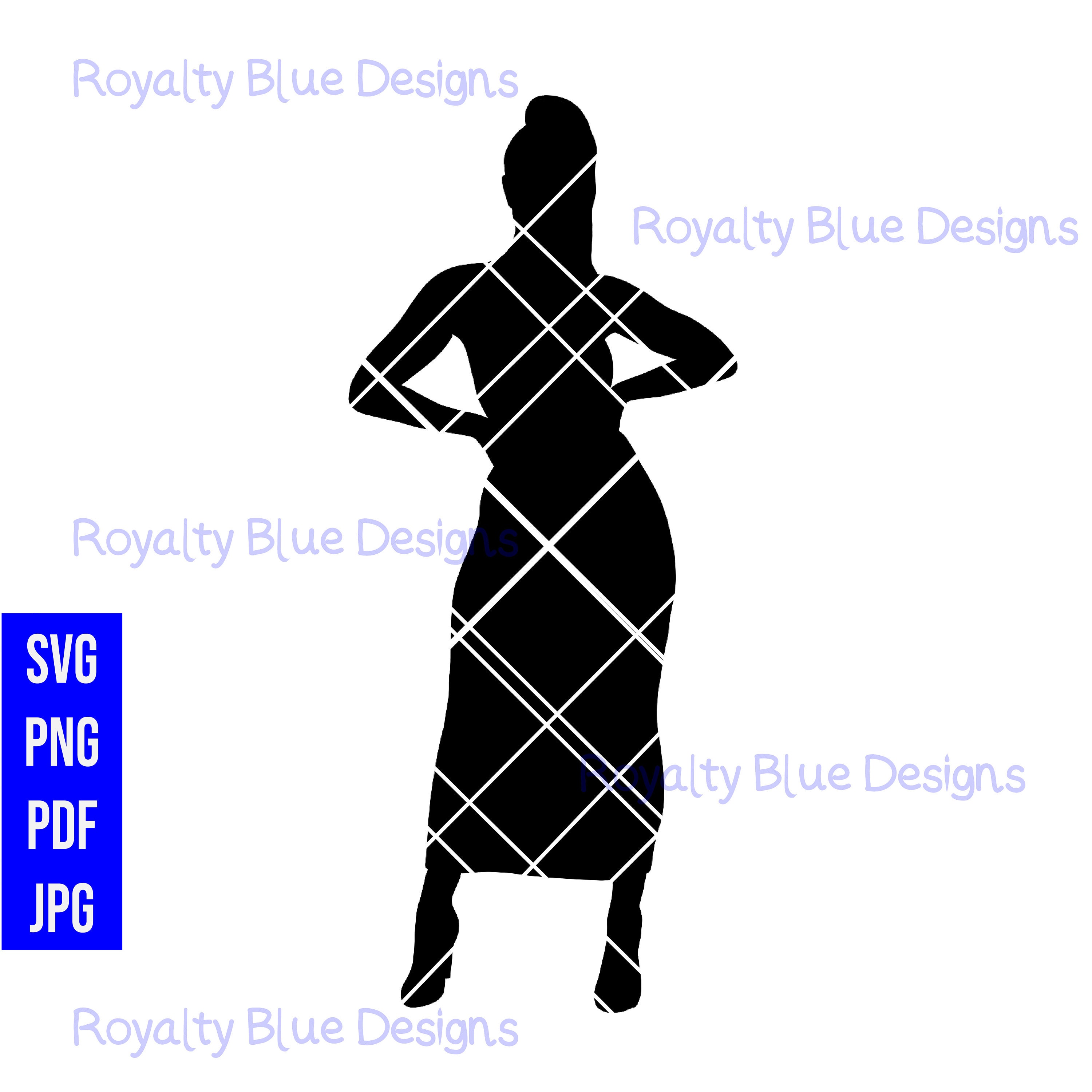 CELINA silhouette curvy woman svg png hand on hip pose | Etsy