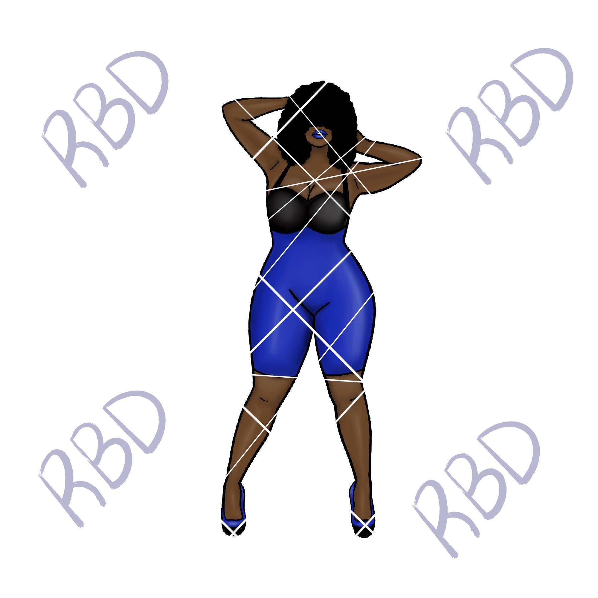 BODIED Blue Png Pdf Svg Thick Full Body Customize All - Etsy