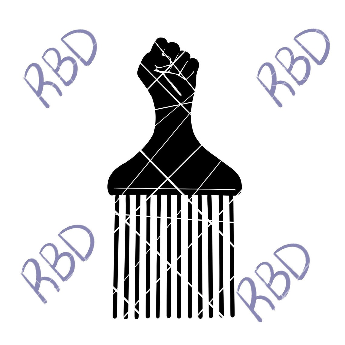 FIST AFRO PICK Black Comb Svg Png Best Afro Big Hair - Etsy