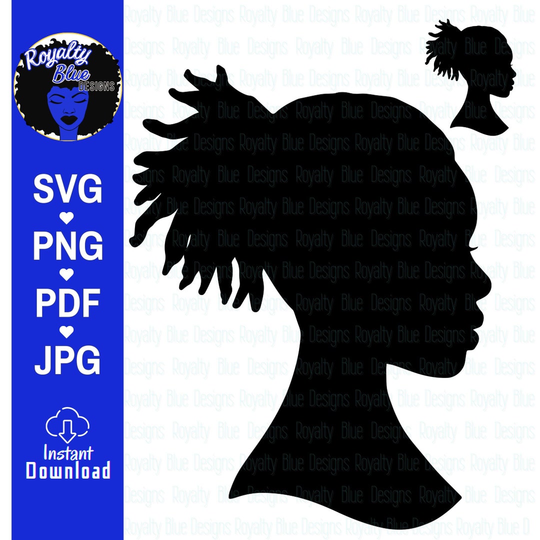 LOU SILHOUETTE, Locs, Svg, Png, Loc Ponytail, Natural Black Hair ...