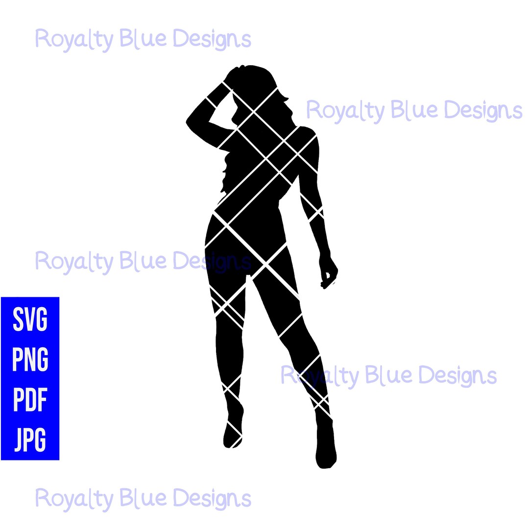 RAVEN Silhouette Slim Curvy Woman Svg Png Hand on Head - Etsy