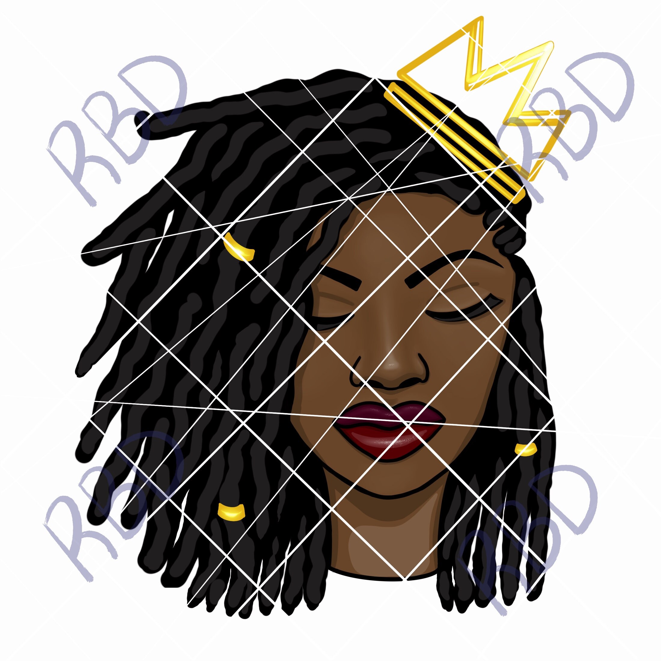 PRINCESS LOCS BUNDLE 4 Svg Pdf Png Crown Black Women Cut | Etsy Canada