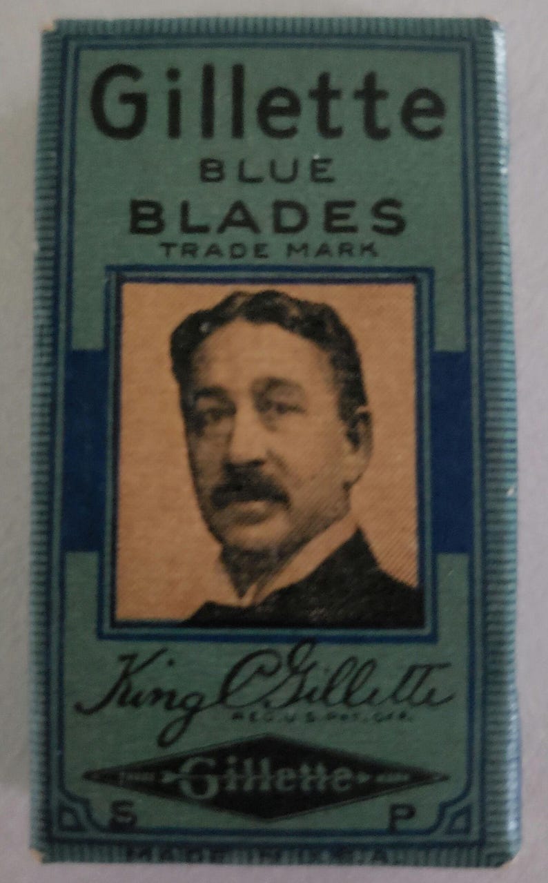 Vintage Unopened Box of 5 Gillette Blue Blades - Etsy