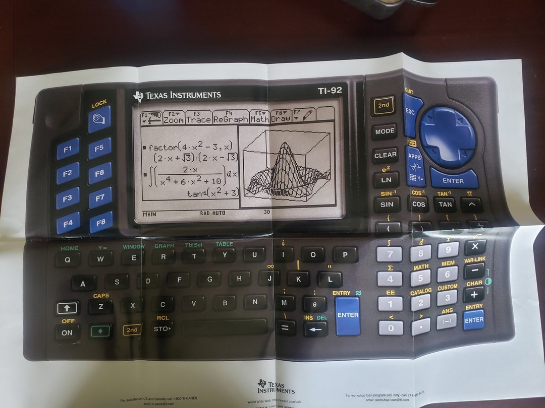 1995 Poster for Texas Instruments TI-92 Graphing Calculator That Spells ...