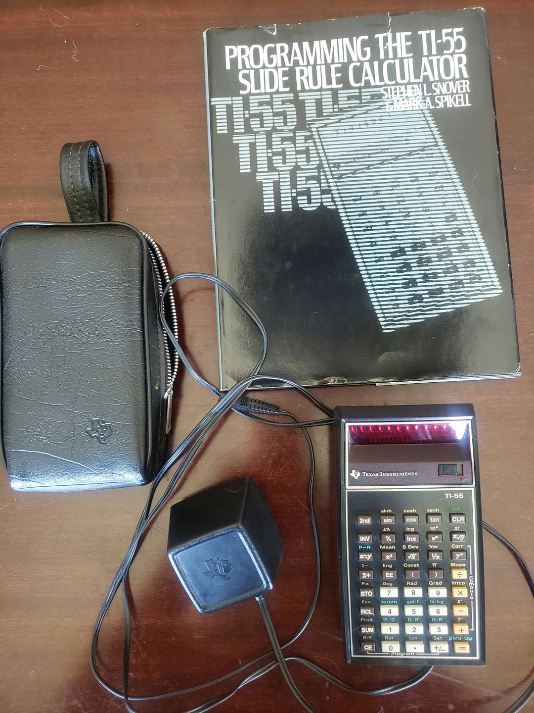 Vintage Texas Instruments TI-55 Calculator, Case, Charger and Book. - Etsy