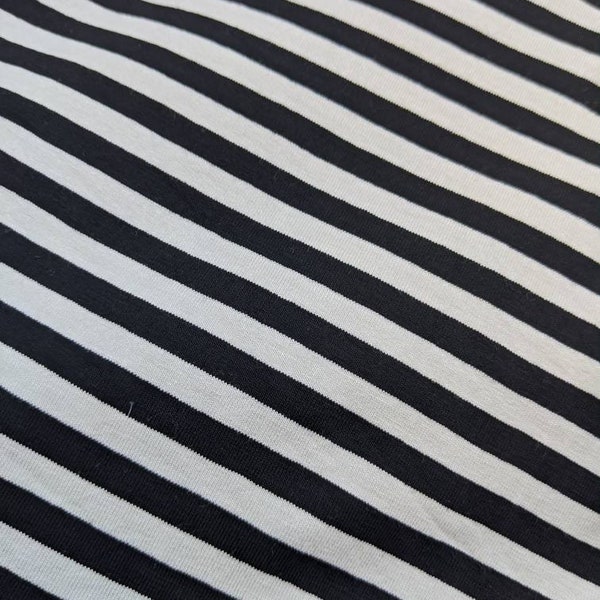 Black and White Stripe Fabric - Etsy