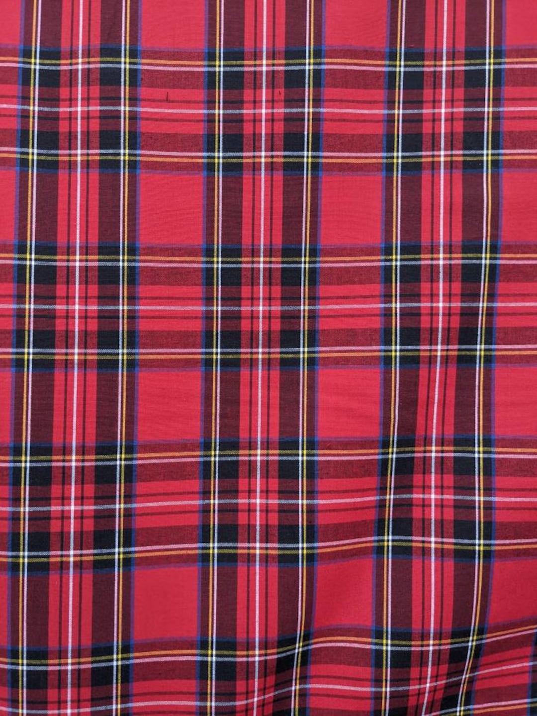 Red Royal Stewart 100% Cotton Tartan, Check Fabric Buy the Metre, Half ...
