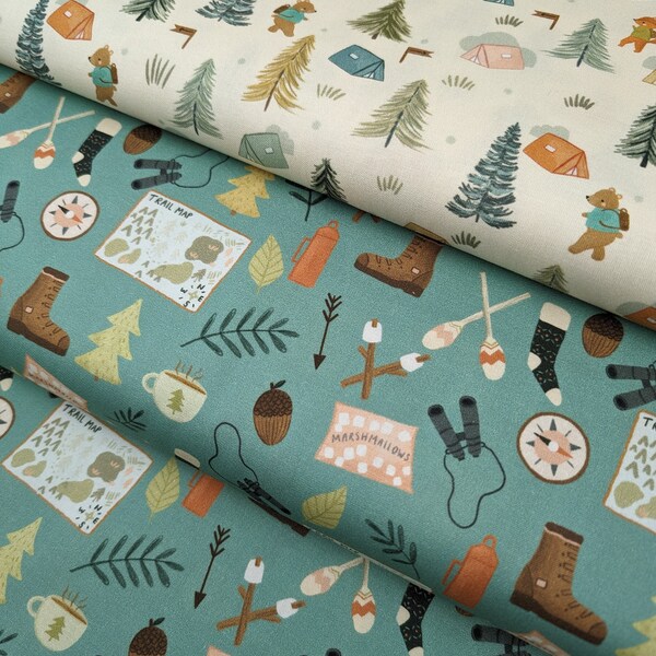 Forest Fabric Noël Forest green by Nouveau Bohemian Forest Woodland ...