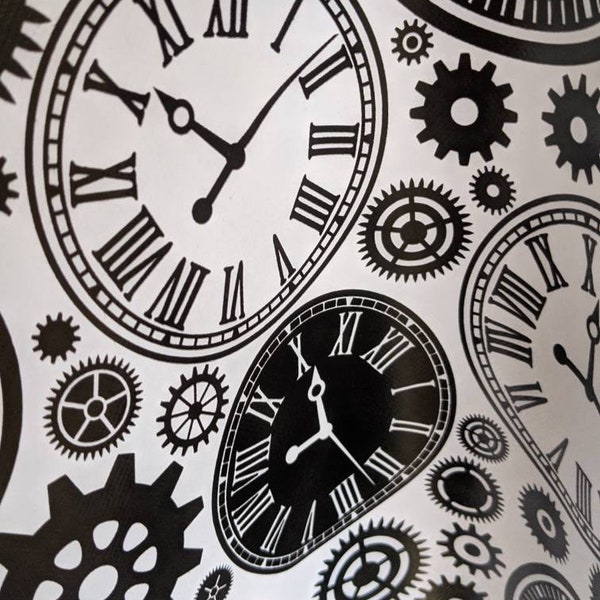 Clock Fabric - Etsy