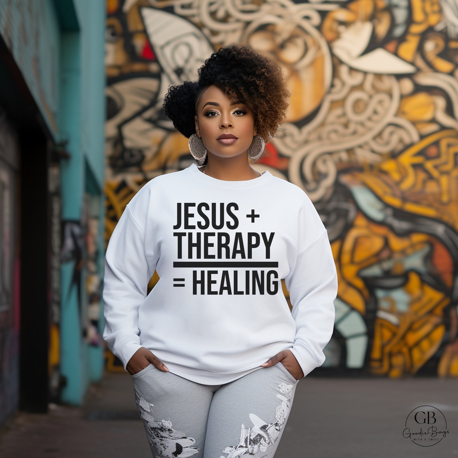 Jesus + Therapy = Healing T-shirt/sweatshirt | Inspirational Mental ...