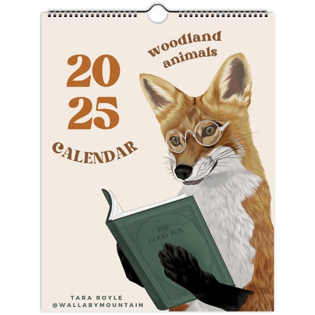 2025 Woodland Animal Calendar, 2025 Calendar Animals, Calendar 2025 ...