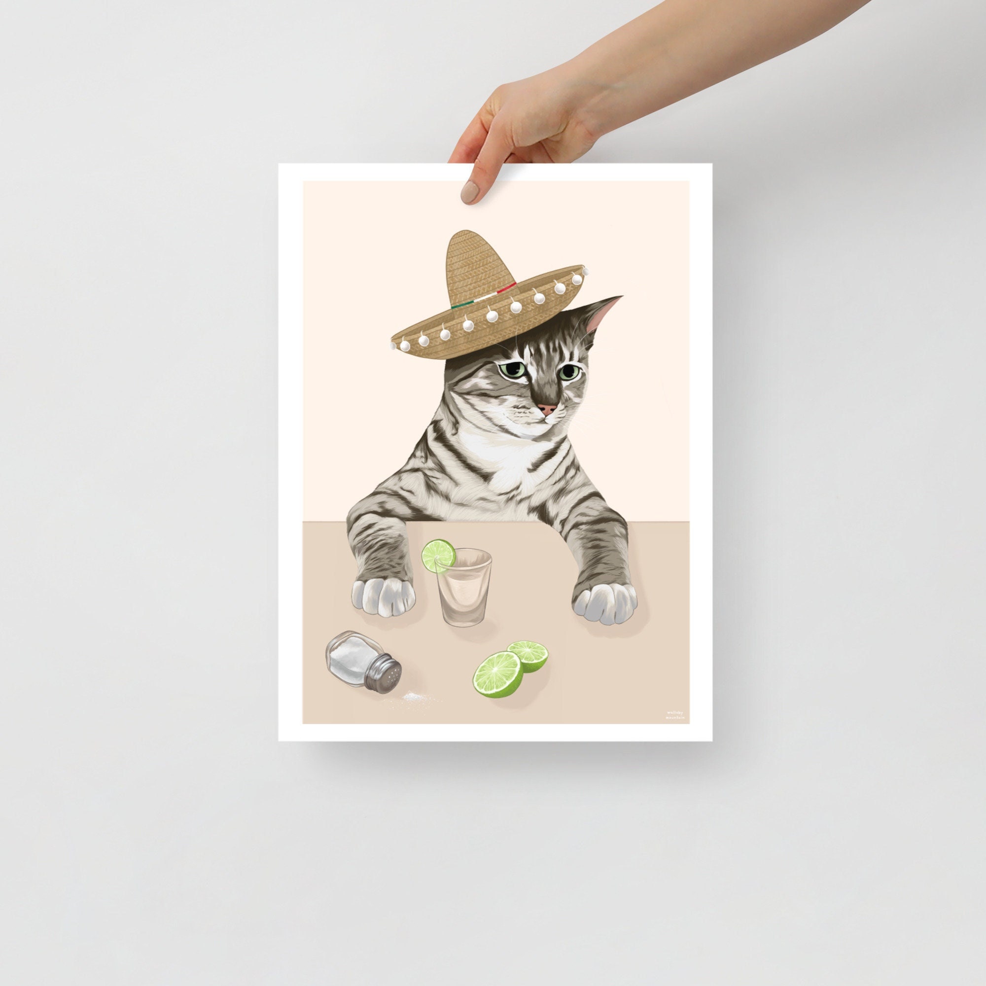 Cat Print Cat Art Funny Cat Print Tequila Cat Cat Lover - Etsy