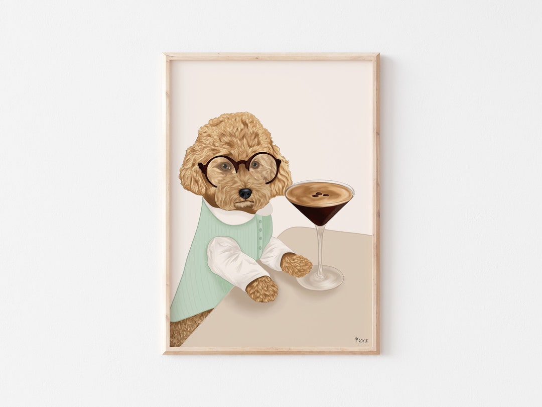 Espresso Martini Dog Art Print, Funny Bar Decor - Etsy