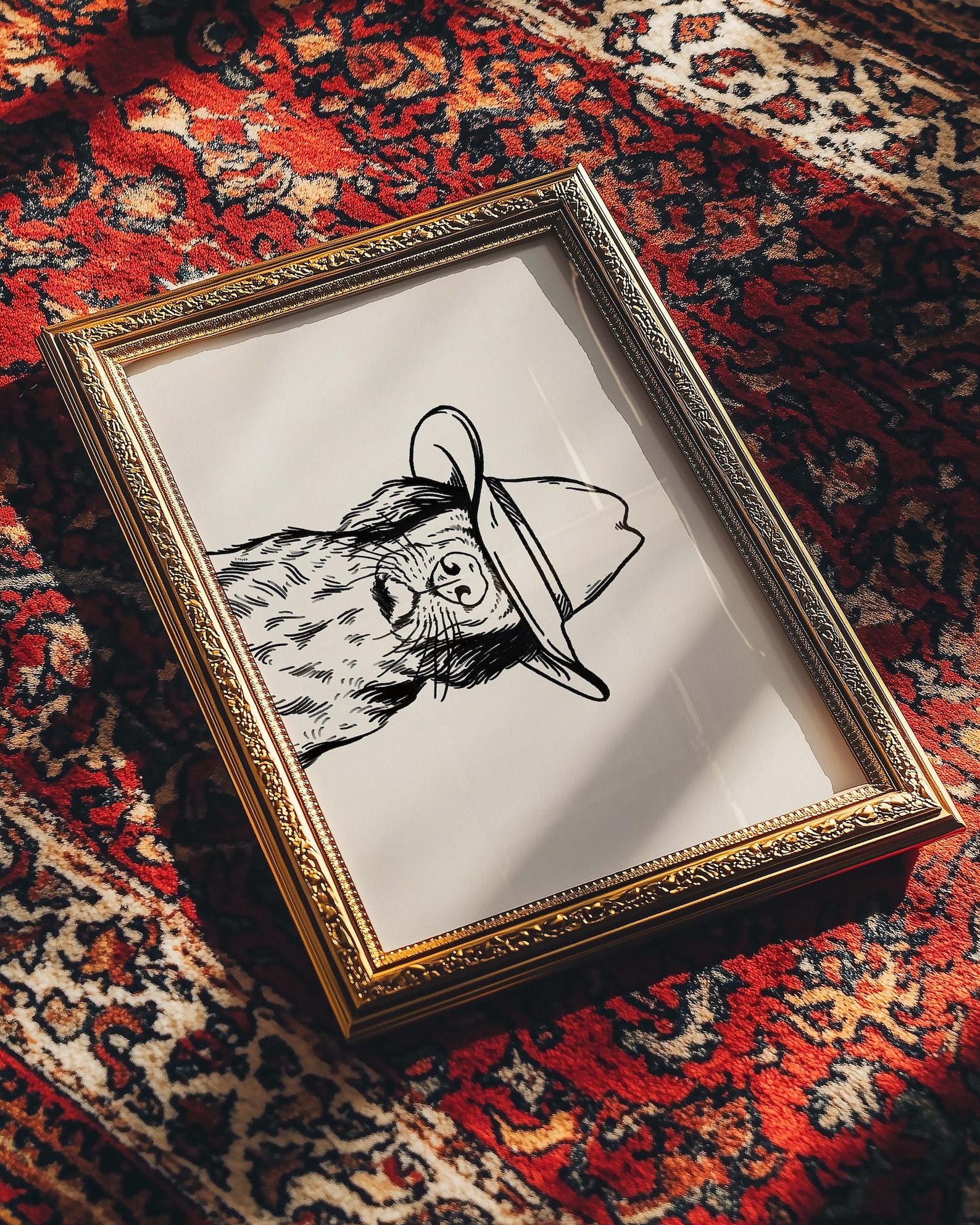 Cowboy Dog Art Print: Retro Western Wall Decor Dog (digital Download ...