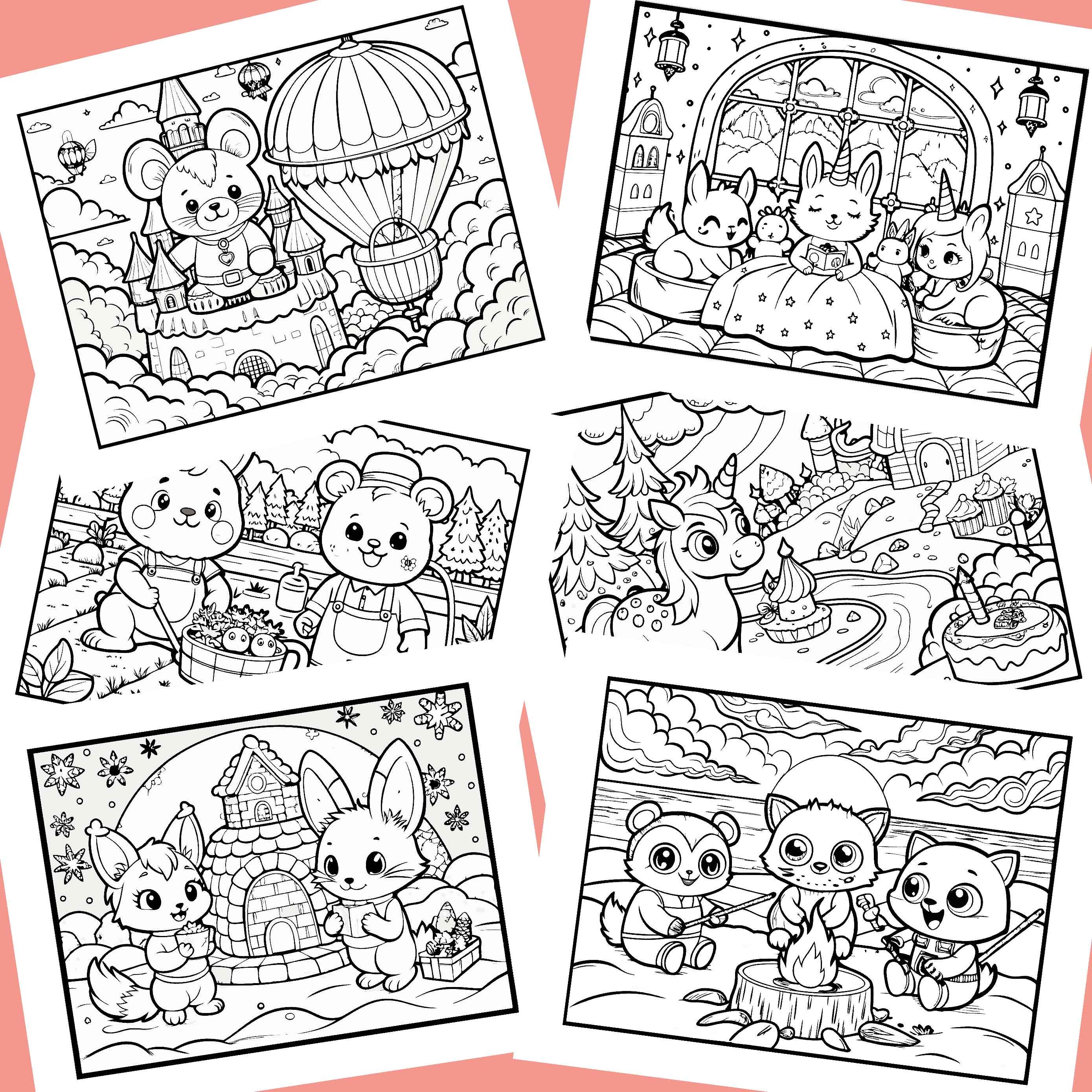 Kawaii Coloring Pages, 100 Pages, Cute Coloring Pages, for Kids and ...