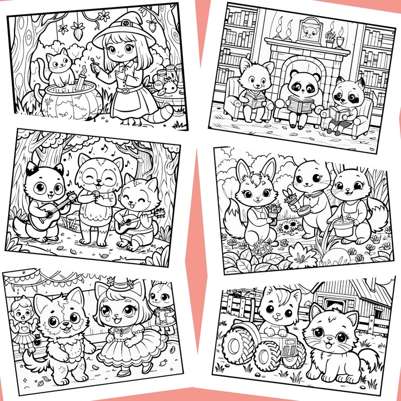 Kawaii Coloring Pages, 100 Pages, Cute Coloring Pages, for Kids and ...