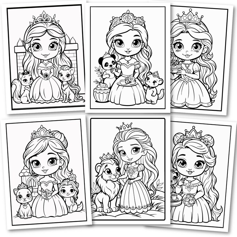 Princess Coloring Pages for Kids, 100 Coloring Pages, Princess Coloring ...
