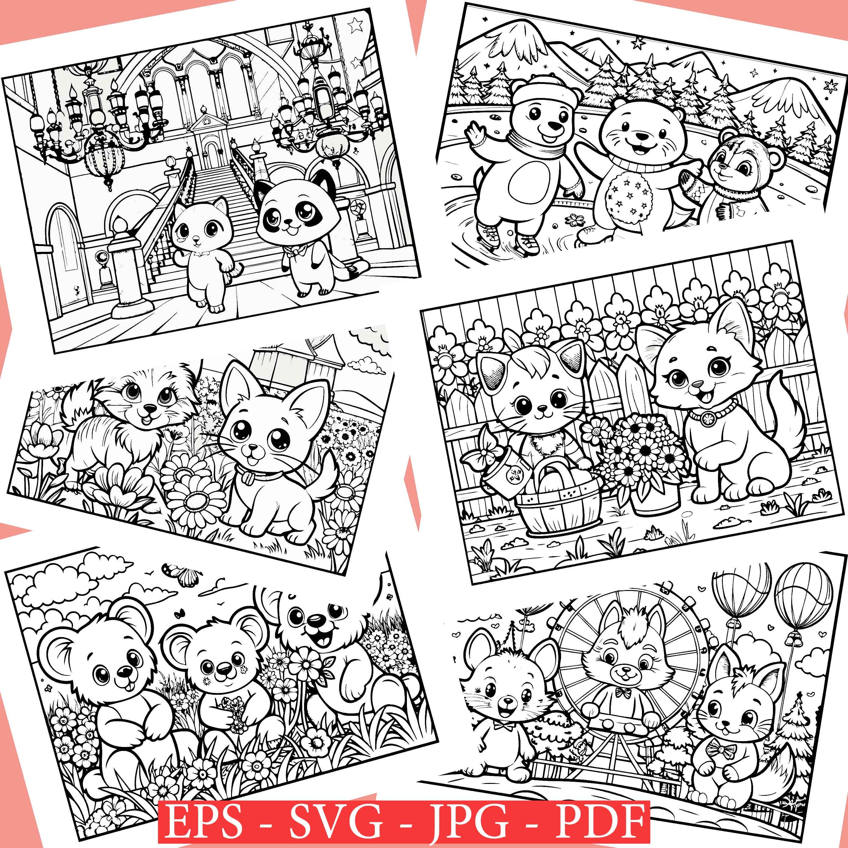 Kawaii Coloring Pages, 100 Pages, Cute Coloring Pages, for Kids and ...