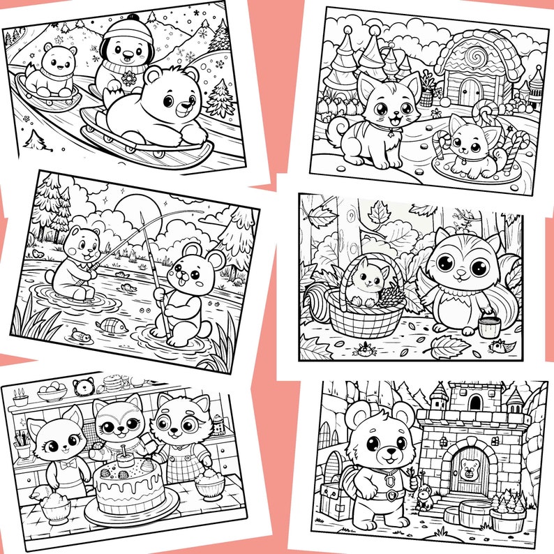 Kawaii Coloring Pages, 100 Pages, Cute Coloring Pages, for Kids and ...