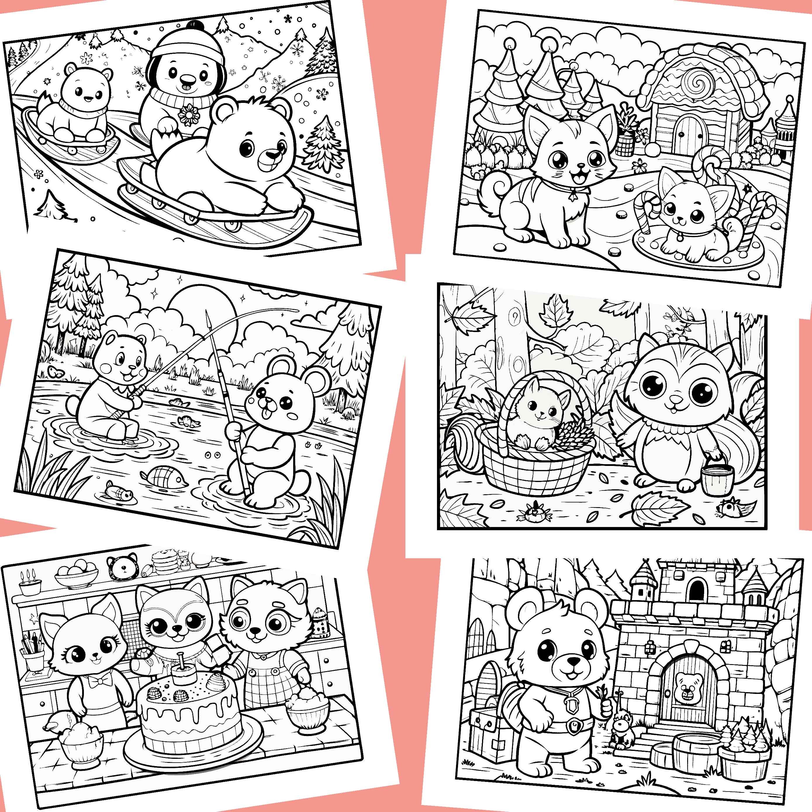 Kawaii Coloring Pages, 100 Pages, Cute Coloring Pages, for Kids and ...