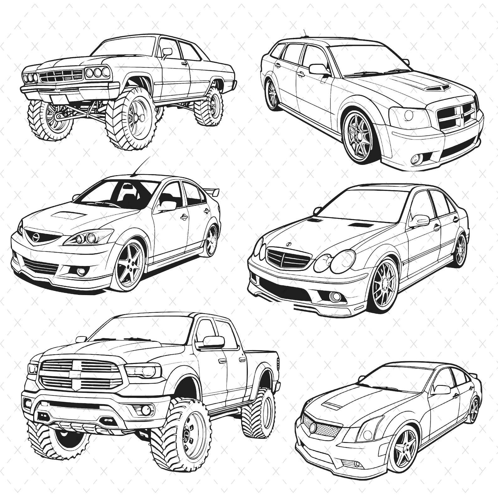 100 Modified Cars Coloring Pages PDF, JPG, Relaxing Fun Coloring Pages ...