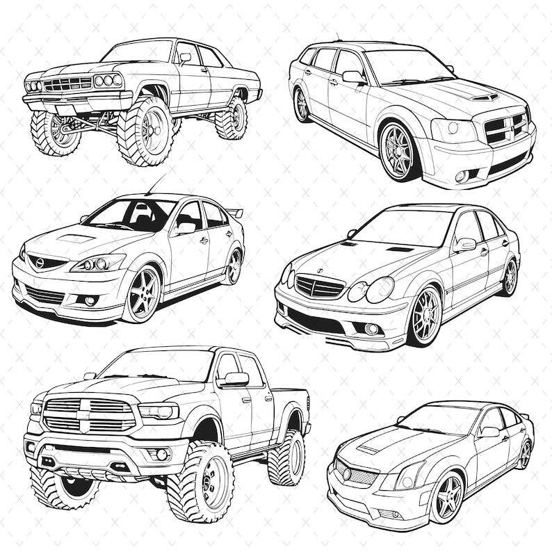 100 Modified Cars Coloring Pages PDF, JPG, Relaxing Fun Coloring Pages ...