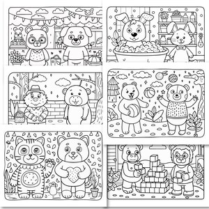 Cozy Friends: Super Cute Animal Characters Coloring Book, 100 Pages ...