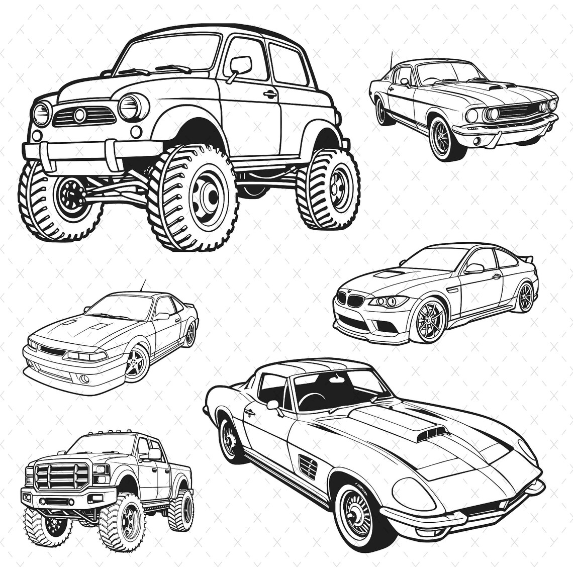 100 Modified Cars Coloring Pages PDF, JPG, Relaxing Fun Coloring Pages ...