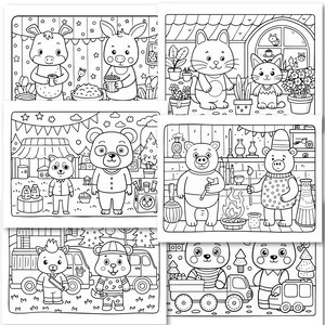Cozy Friends: Super Cute Animal Characters Coloring Book, 100 Pages ...