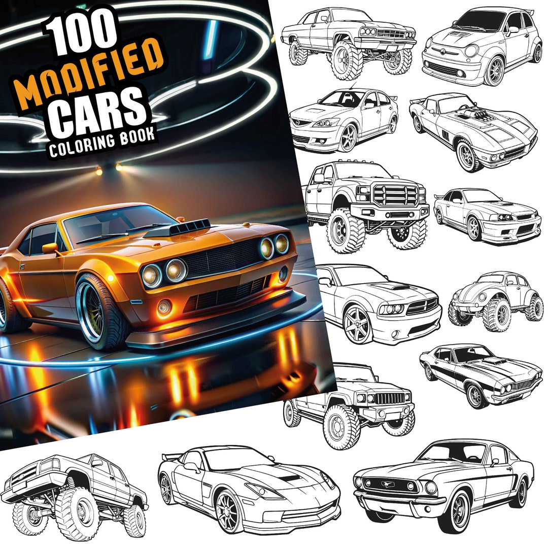 100 Modified Cars Coloring Pages PDF, JPG, Relaxing Fun Coloring Pages ...
