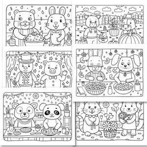 Cozy Friends: Super Cute Animal Characters Coloring Book, 100 Pages ...