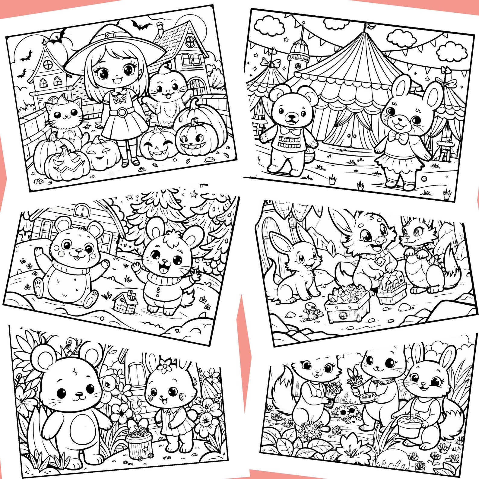 Kawaii Coloring Pages, 100 Pages, Cute Coloring Pages, for Kids and ...