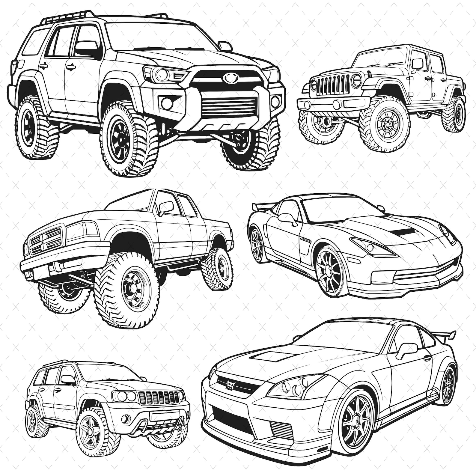 100 Modified Cars Coloring Pages PDF, JPG, Relaxing Fun Coloring Pages ...