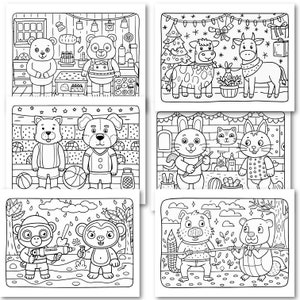 Cozy Friends: Super Cute Animal Characters Coloring Book, 100 Pages ...