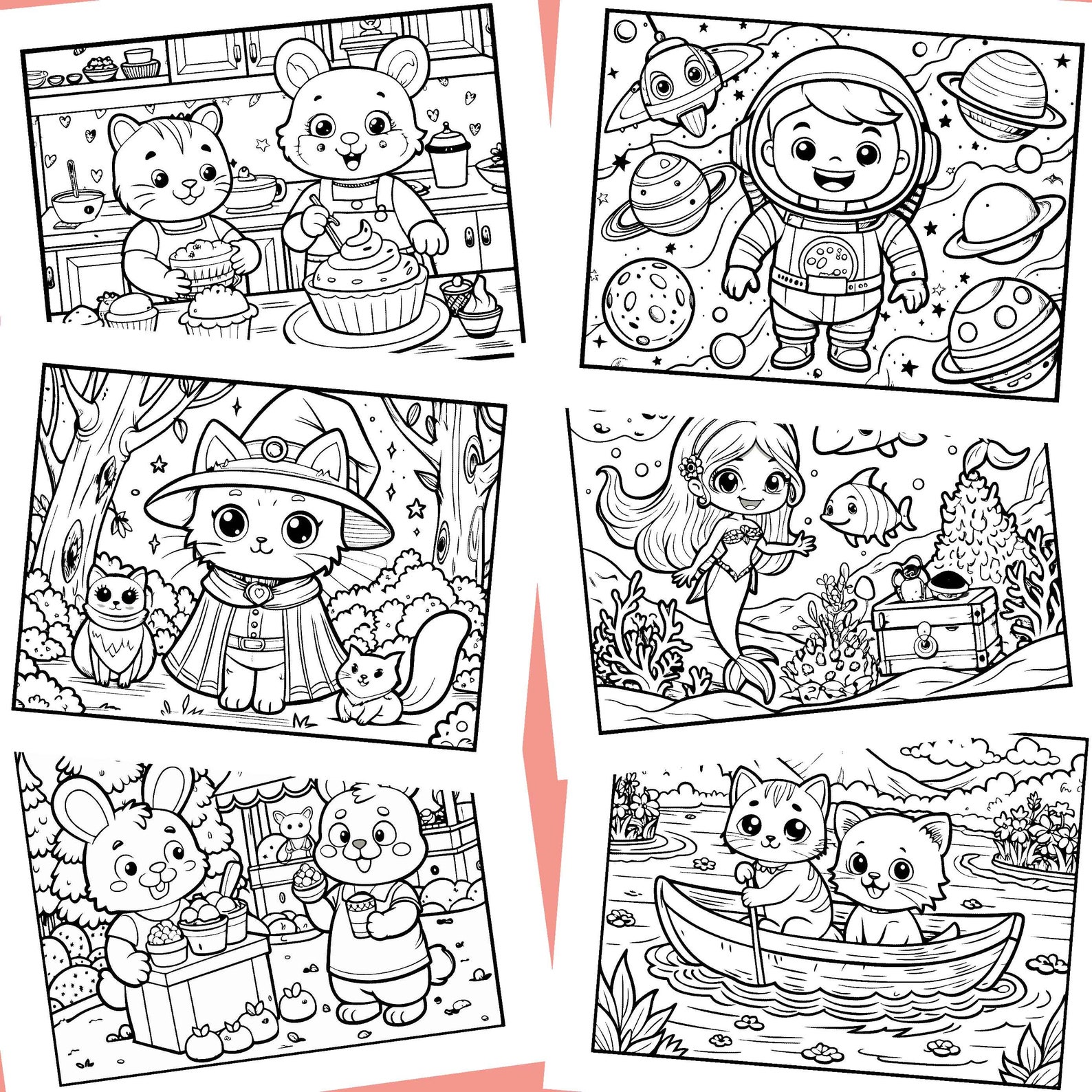 Kawaii Coloring Pages, 100 Pages, Cute Coloring Pages, for Kids and ...