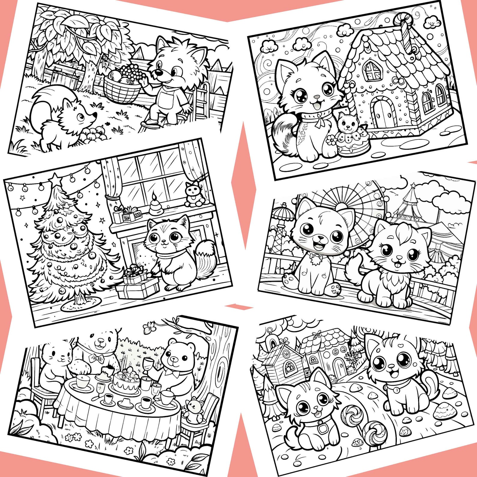 Kawaii Coloring Pages, 100 Pages, Cute Coloring Pages, for Kids and ...