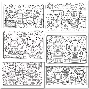 Cozy Friends: Super Cute Animal Characters Coloring Book, 100 Pages ...