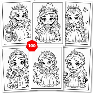 Princess Coloring Pages for Kids, 100 Coloring Pages, Princess Coloring ...
