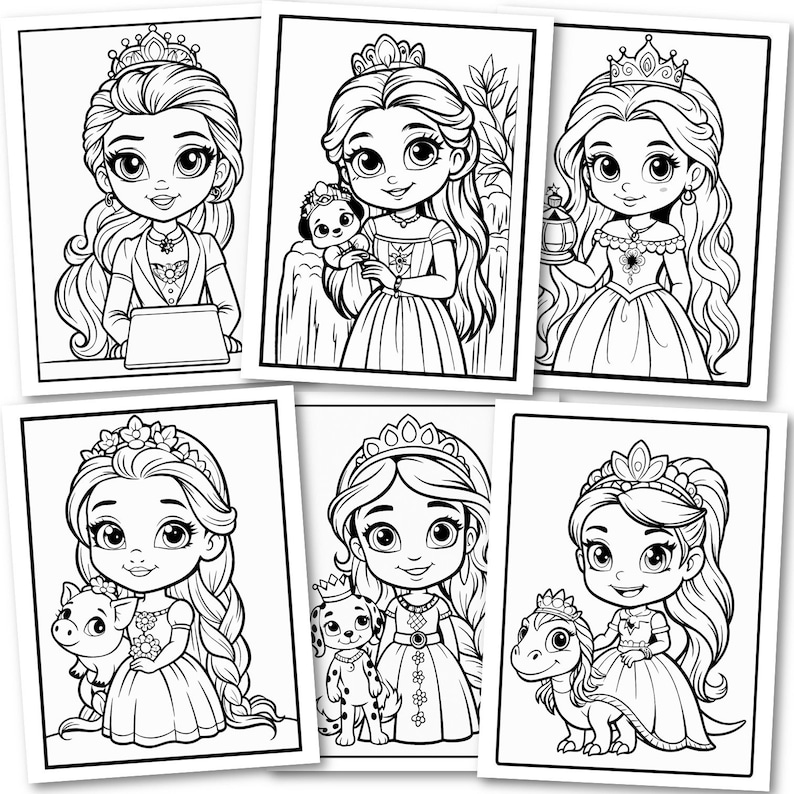 Princess Coloring Pages for Kids, 100 Coloring Pages, Princess Coloring ...