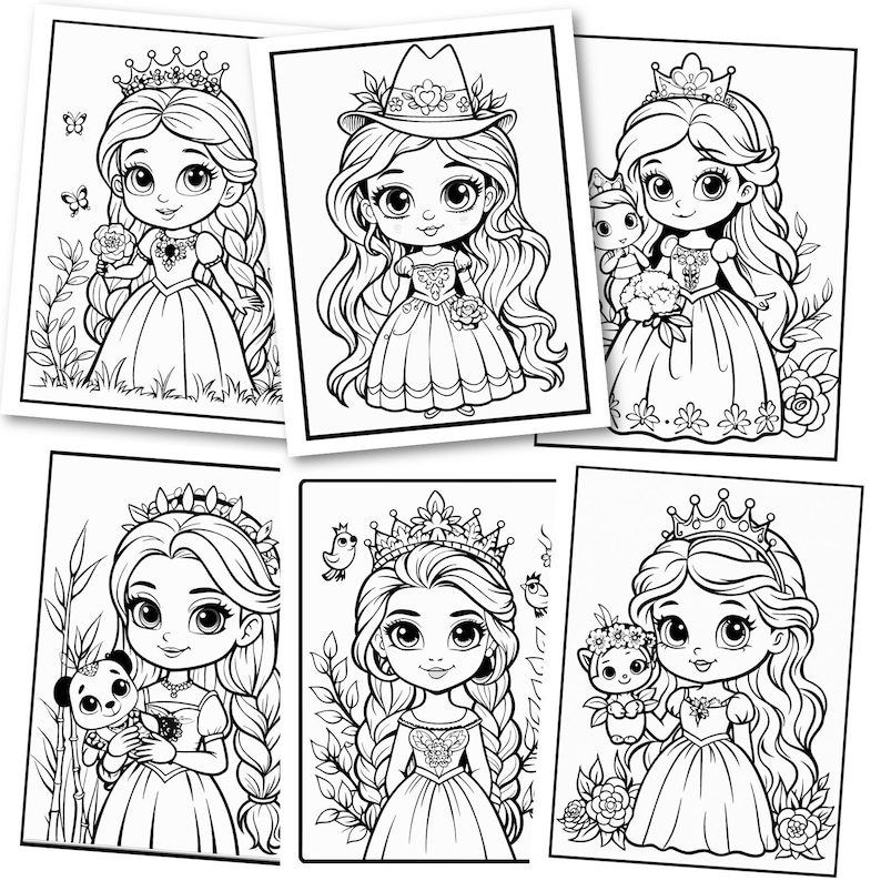 Princess Coloring Pages for Kids, 100 Coloring Pages, Princess Coloring ...