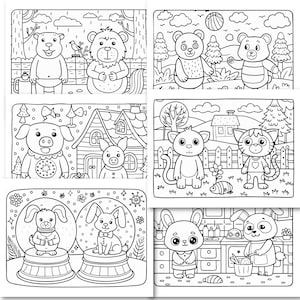 Cozy Friends: Super Cute Animal Characters Coloring Book, 100 Pages ...