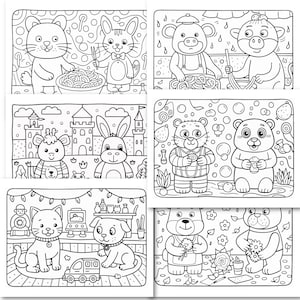 Cozy Friends: Super Cute Animal Characters Coloring Book, 100 Pages ...